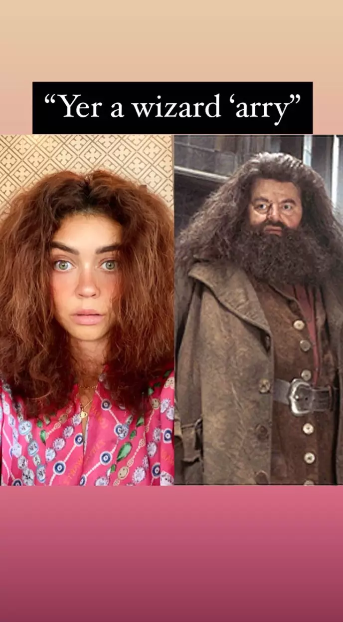 A képen a következők lehetnek: Sarah Hyland Face Human Person Marek Halter Beard Clothing and Apparel