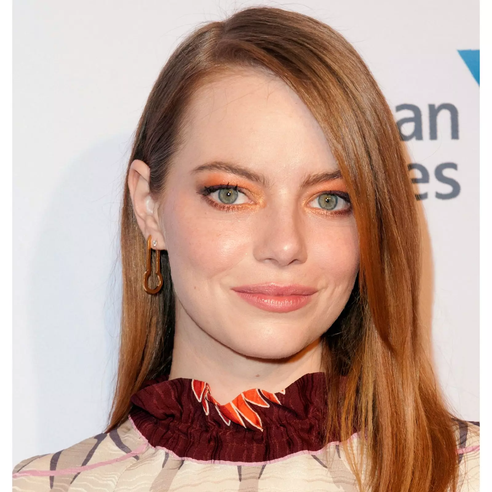 Trong hình ảnh có thể có Emma Stone Khuôn mặt con người Quần áo Quần áo Tay áo Trang trí nội thất Tóc và Tay áo Dài