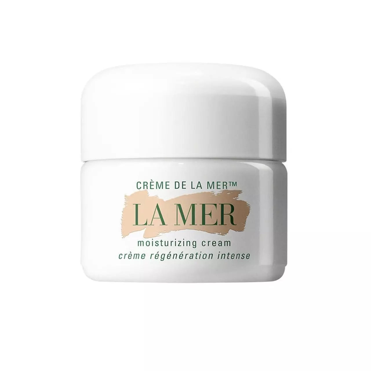 La Mer Moisturizing Cream នៅលើផ្ទៃខាងក្រោយពណ៌ស