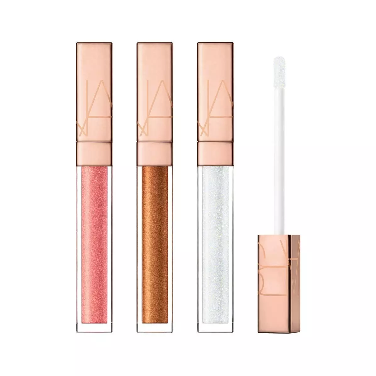 Set Nars Afterglow Lip Shine Gloss pada latar belakang putih