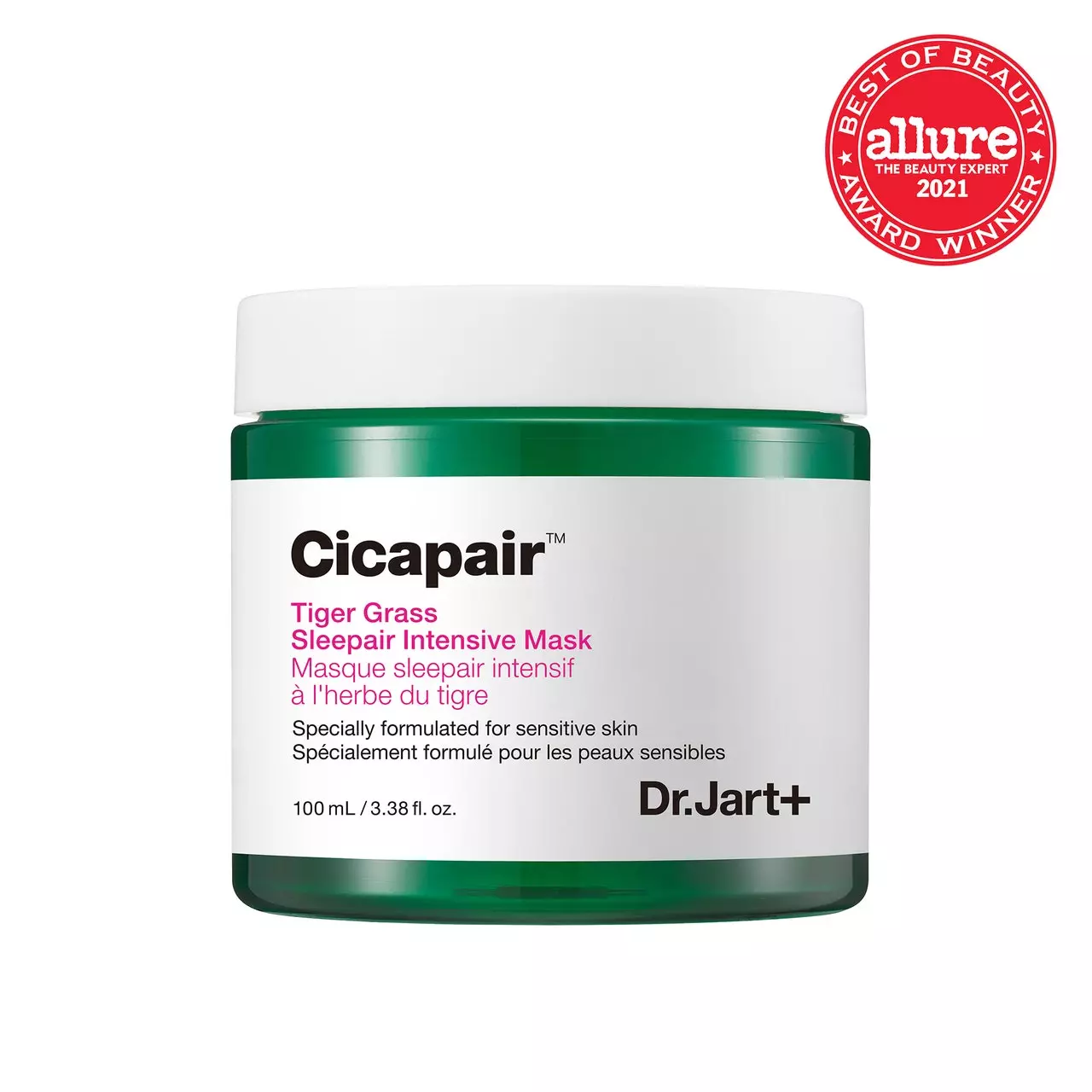 Dr.Jart+ Cicapair Tiger Grass Sleepair Intensive Mask на белым фоне