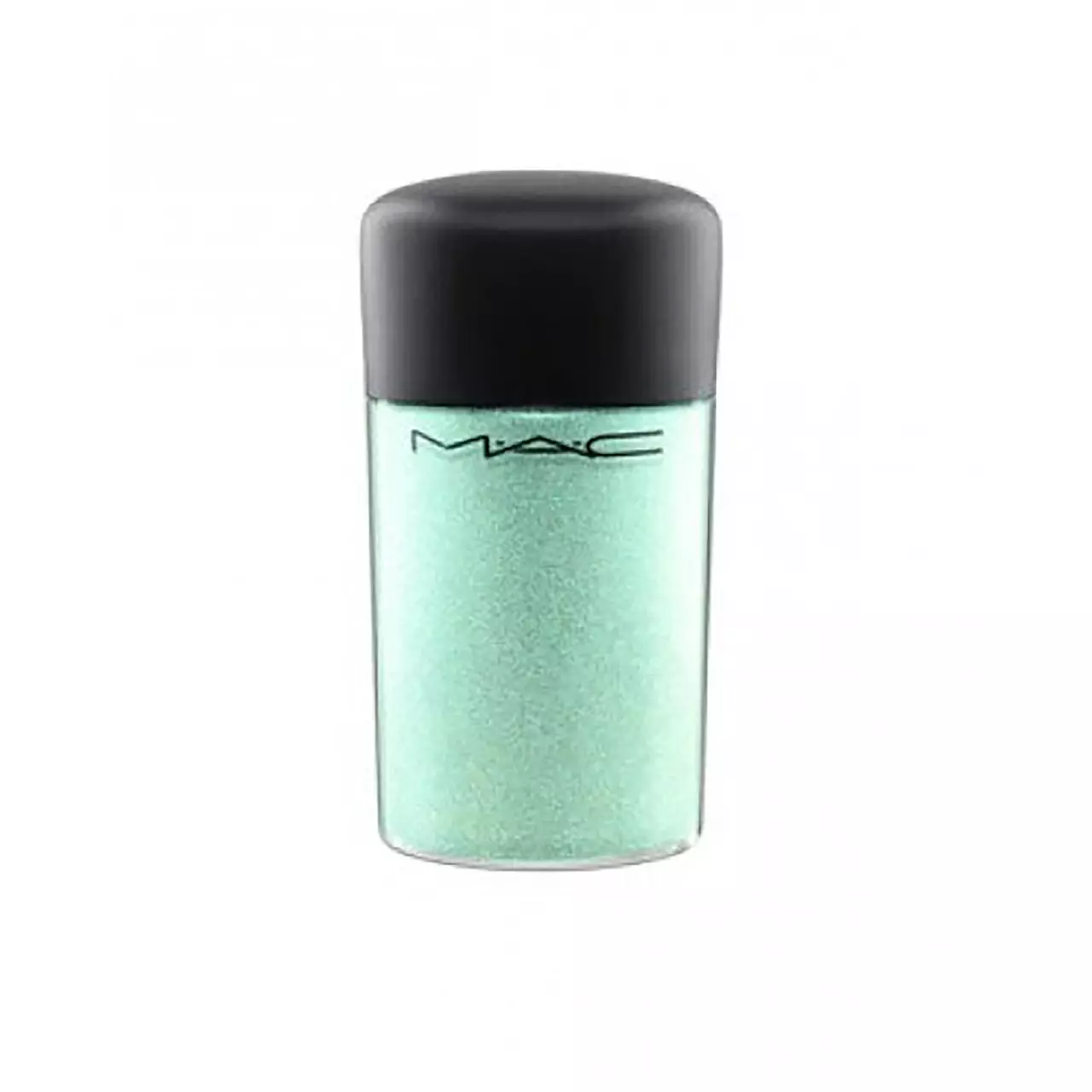 سفيد پس منظر جي خلاف Iridescent Sage ۾ MAC کاسمیٹڪس چمڪندڙ.