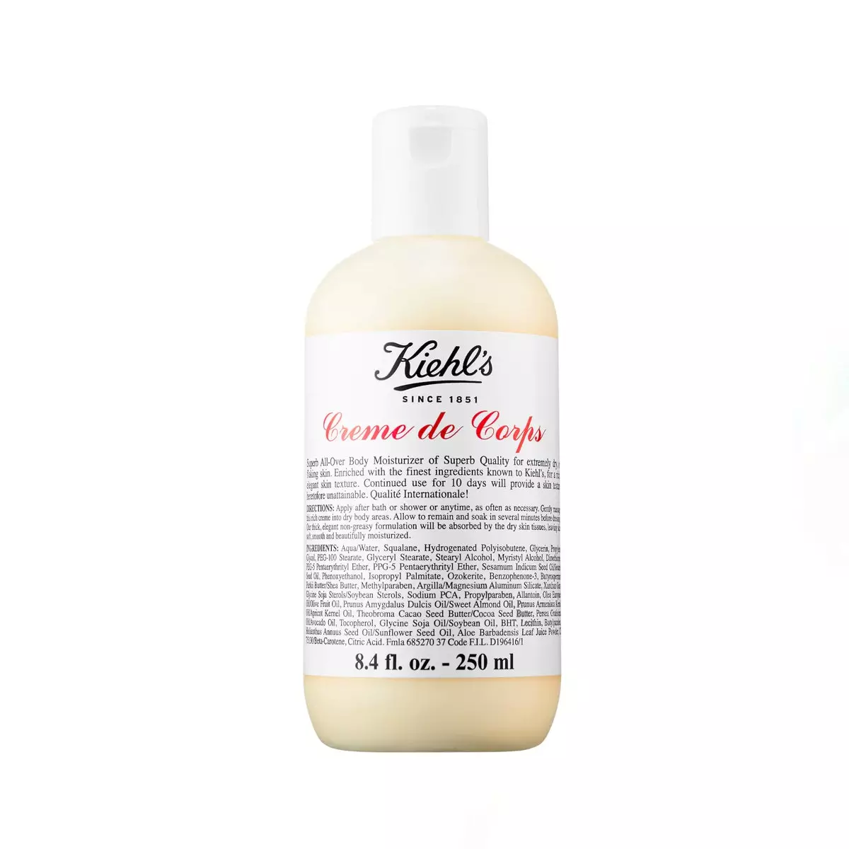 Kiehl's Crème de Corps sur fond blanc