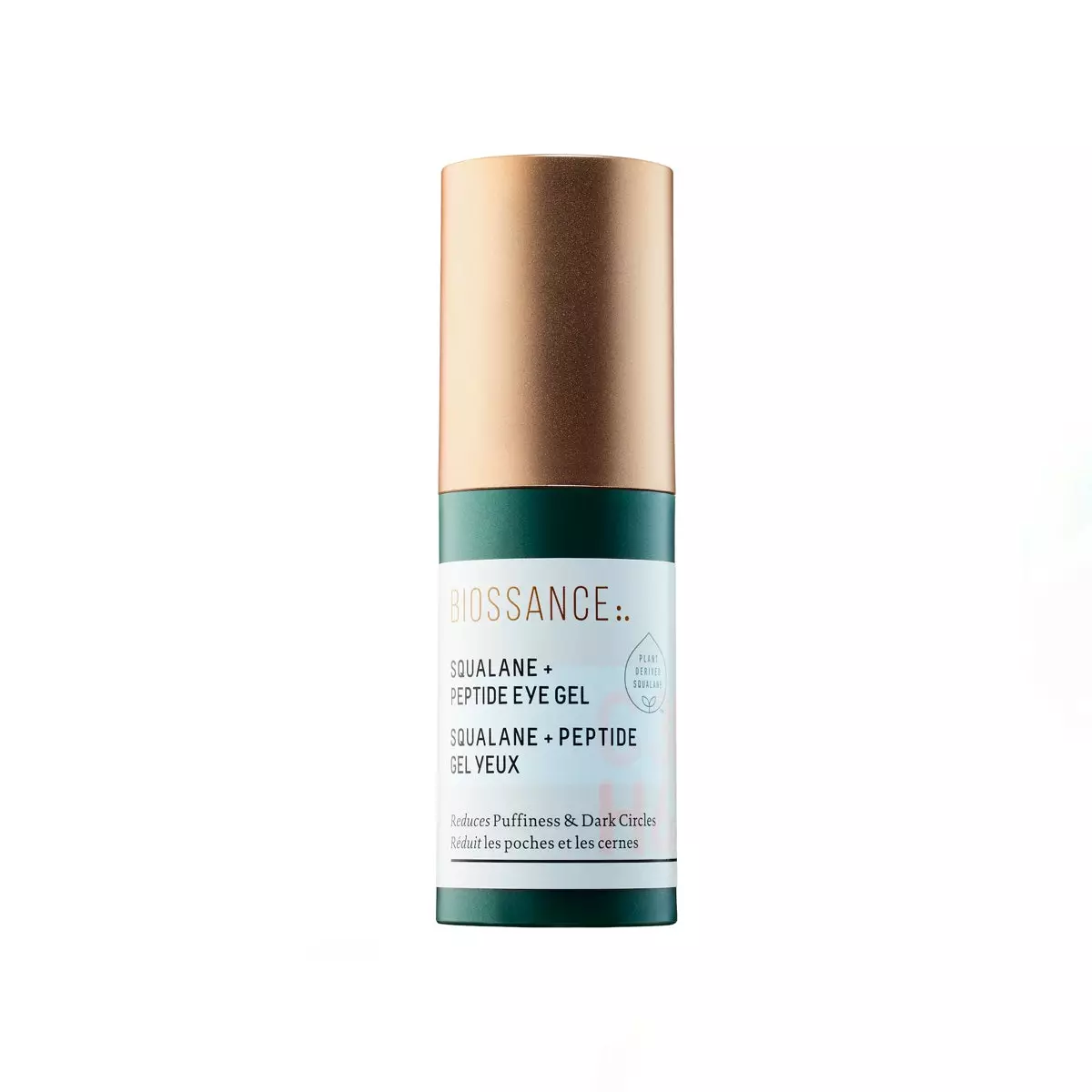 Biossance Squalane + Peptide Eye Gel trên nền trắng