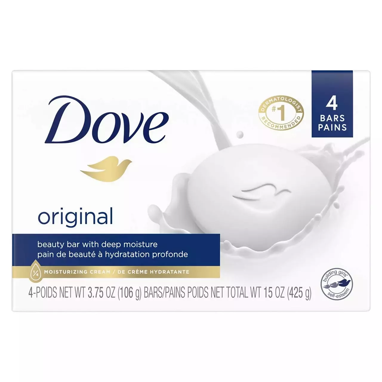 Dove Beauty Bar på hvit bakgrunn