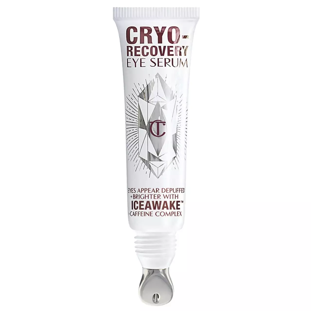 Charlotte Tilbury Cryo-Recovery Depuffing Eye Serum på hvid baggrund