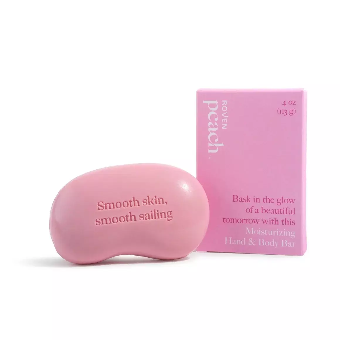 Peach Moisturizing Hand and Body Bar på hvid baggrund