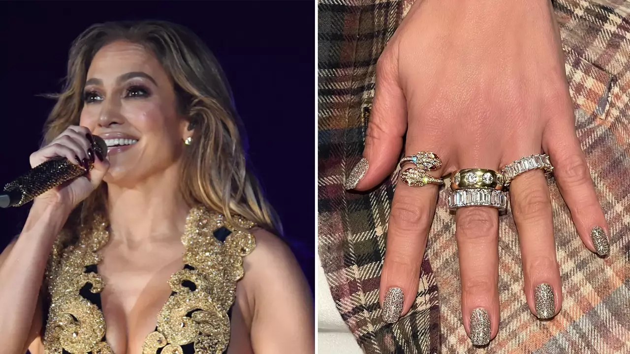 Comment Jennifer Lopez a obtenu des taches de diamants et d'or dans sa dernière manucure