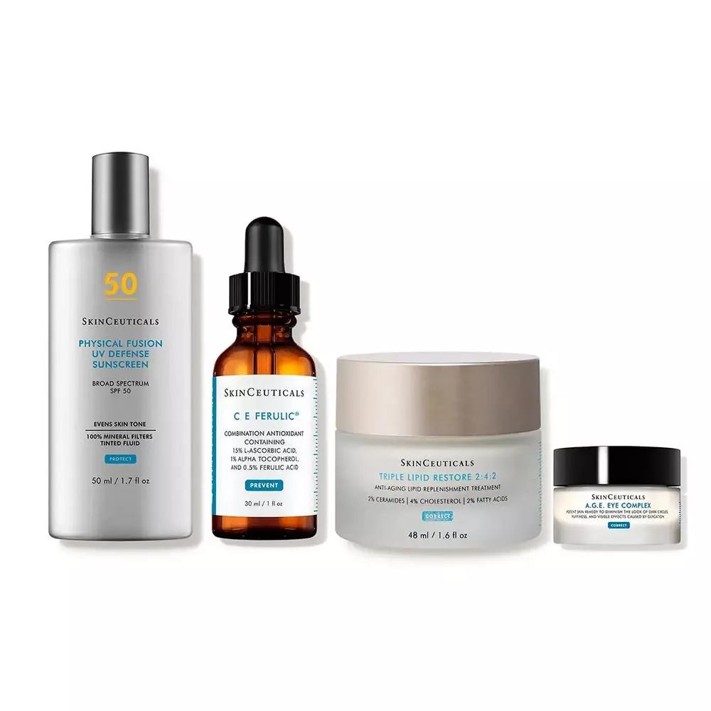 Kit Vault de los más vendidos de SkinCeuticals sobre fondo blanco