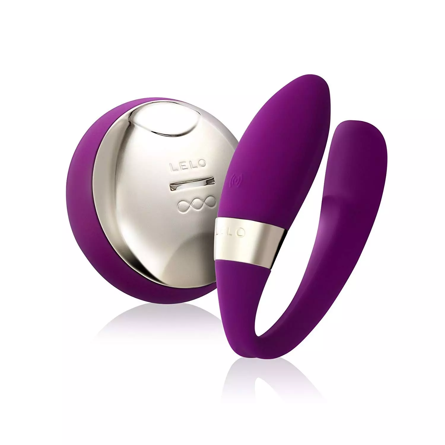 Vibrator ungu sing cocog lan remot kontrol saka Lelo