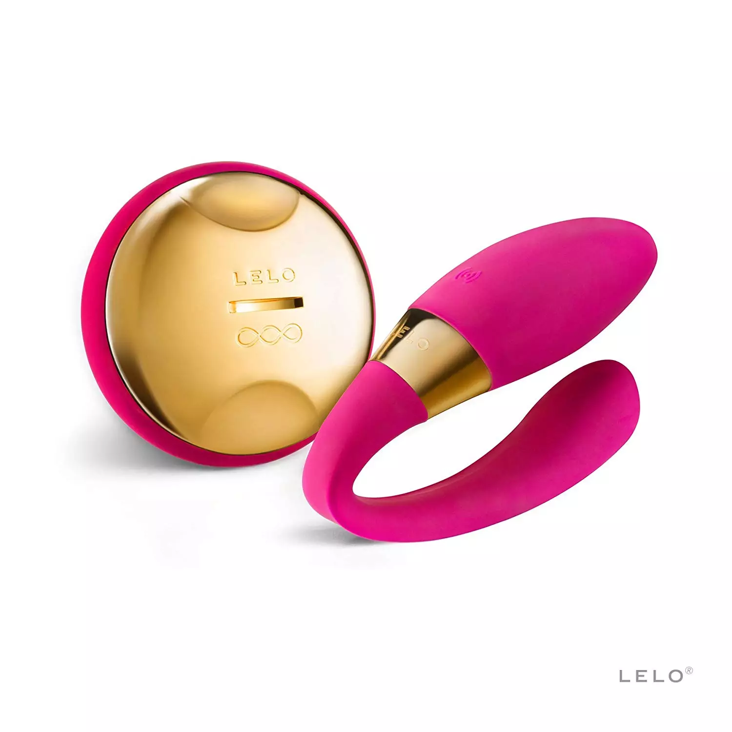 Vibrator Lelo lan remot kontrol sing cocog karo warna pink lan emas